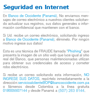 Occidental Bank Barbados, Sistema de Banca por Internet